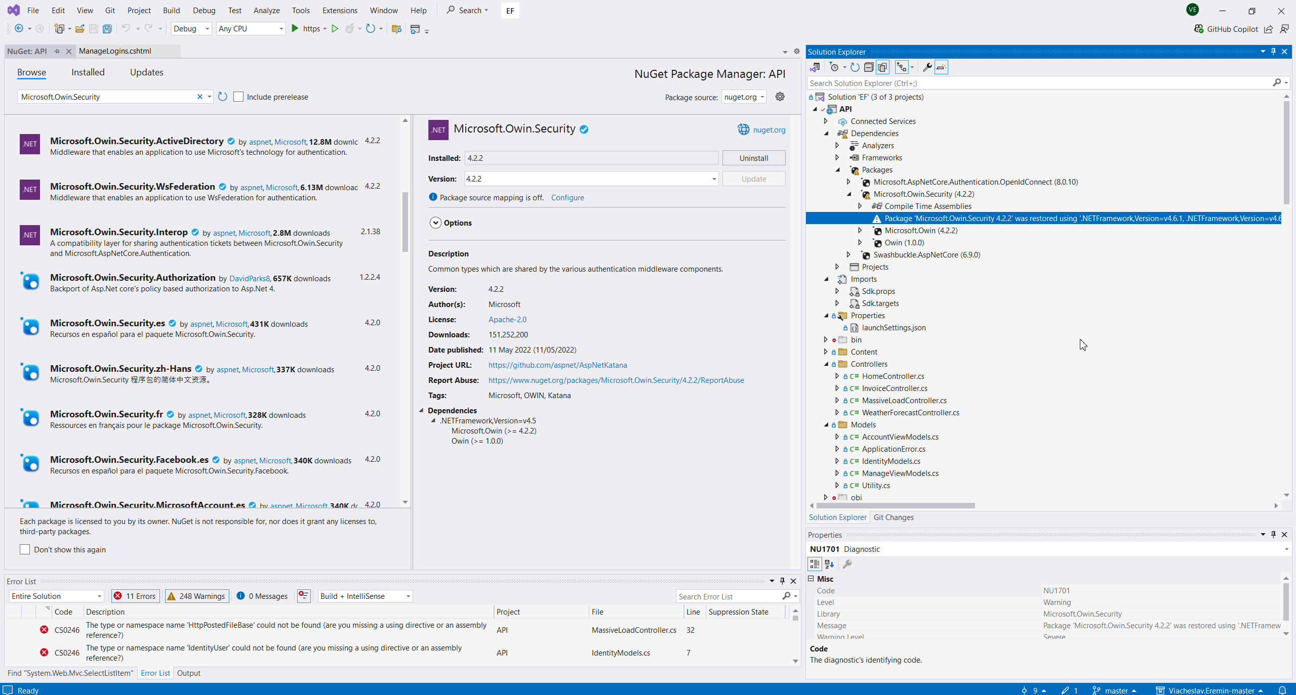 Viacheslav Eremin | Migration ASP.NET to NET Core 8 (including EF6 to EF Core)