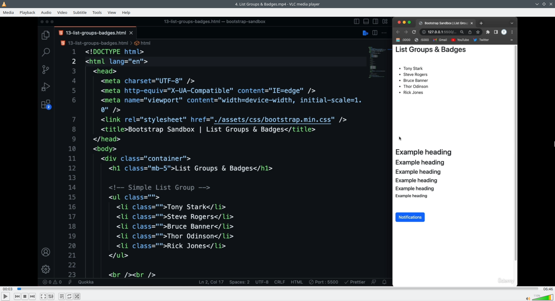 Viacheslav Eremin | Bootstrap lecture from Brad Traversy