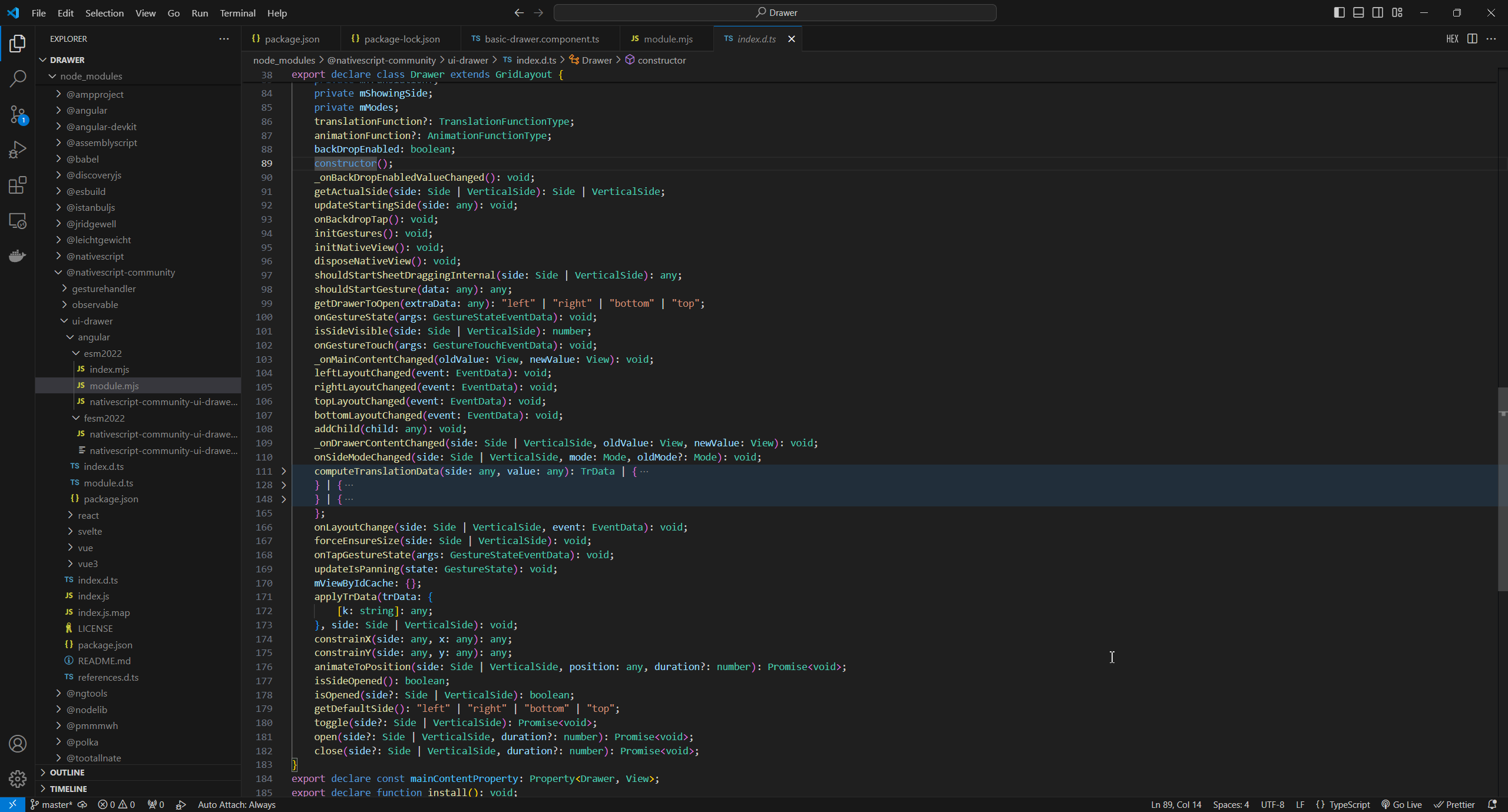 Viacheslav Eremin | NativeScript Drawer for Android/IOS phone (clear Angular project)