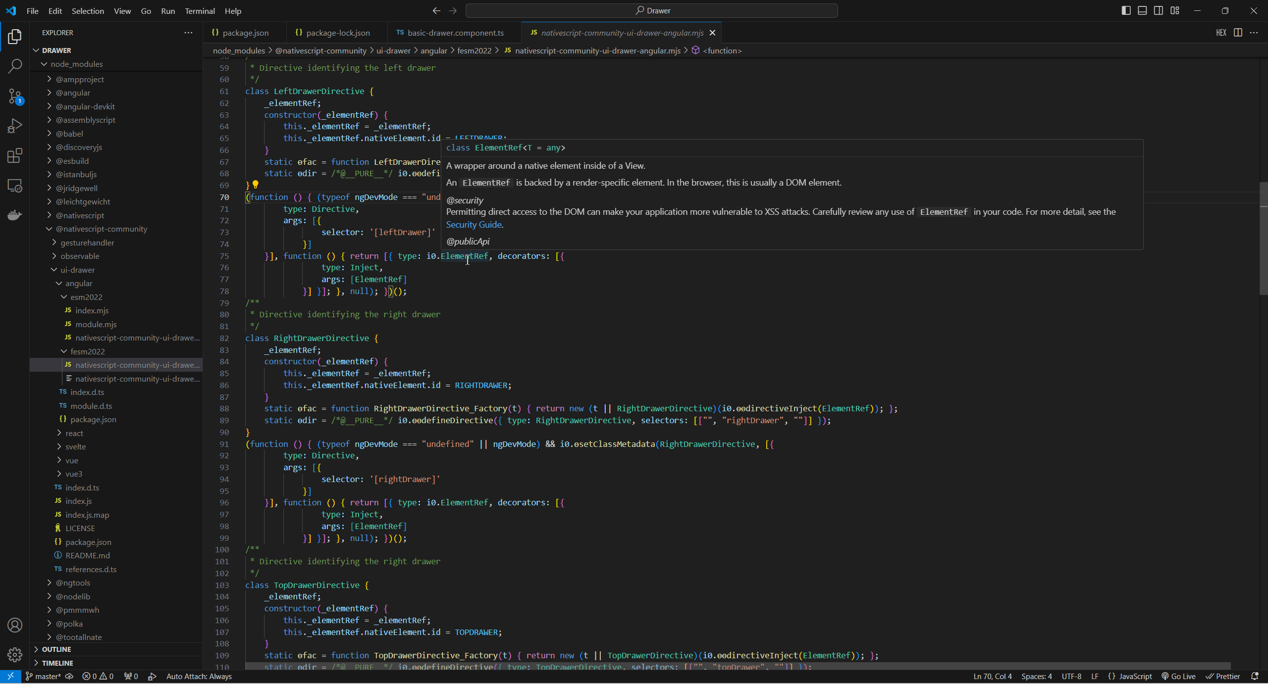 Viacheslav Eremin | NativeScript Drawer for Android/IOS phone (clear Angular project)
