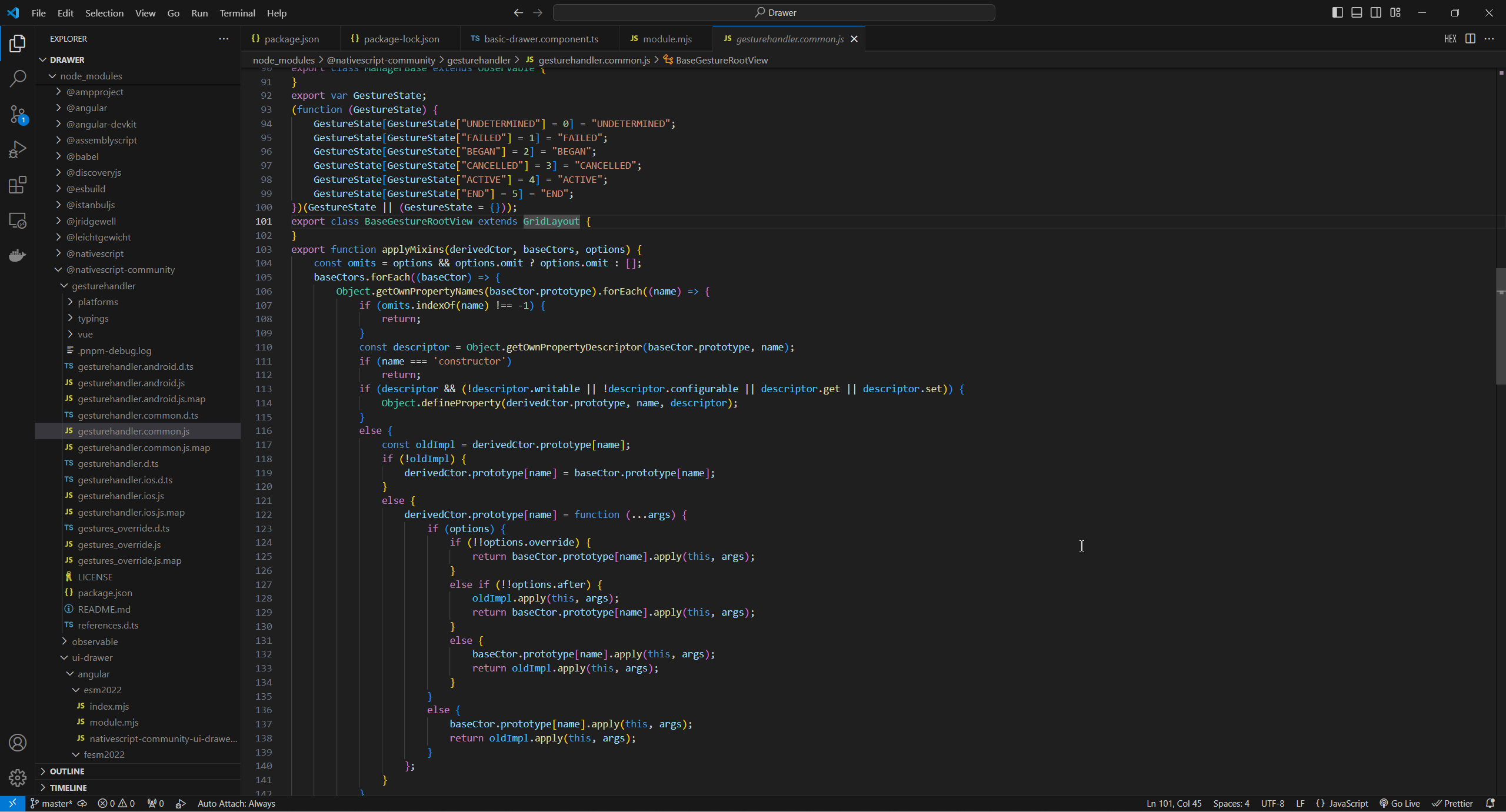 Viacheslav Eremin | NativeScript Drawer for Android/IOS phone (clear Angular project)