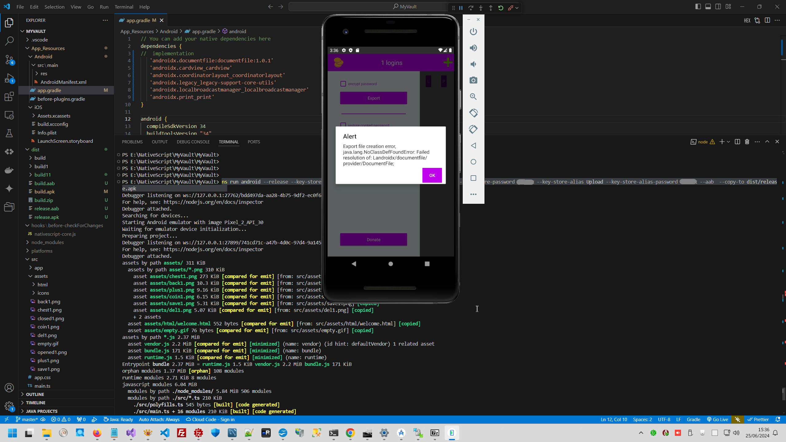 Viacheslav Eremin | Publish Nativescript bundle to Google Play console (debug/release troubles).